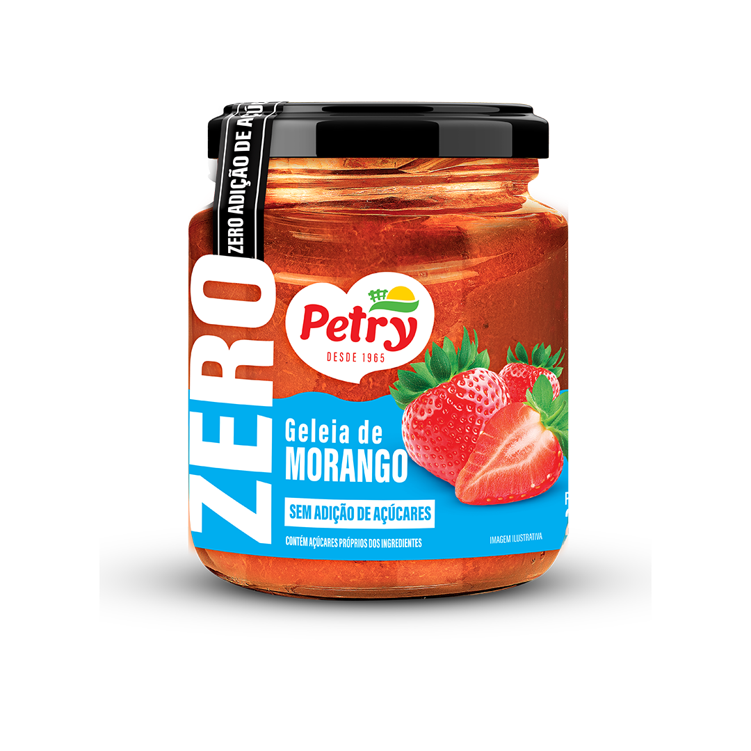 Geleia de Morango Zero Açúcar Petry 250g | Doces Petry